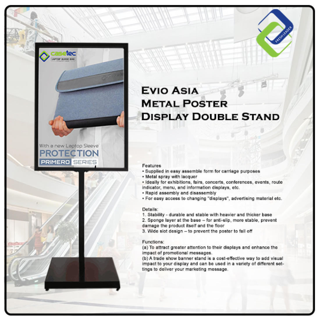 Metal Poster Display Single Stand Frame 90cm x 65cm product: