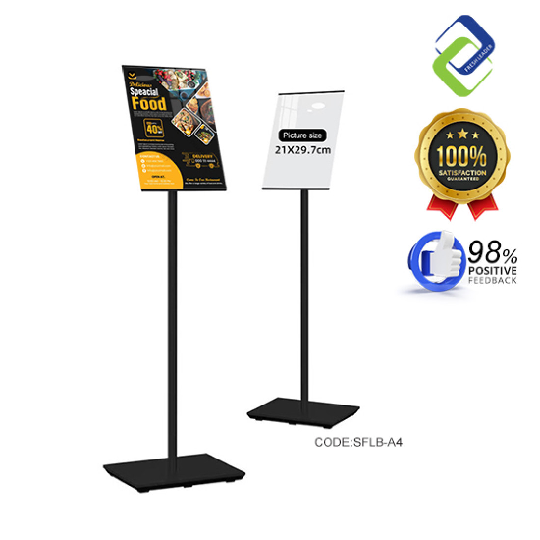 A4 Frameless Display Board with Stand | Stylish Black Design for ...