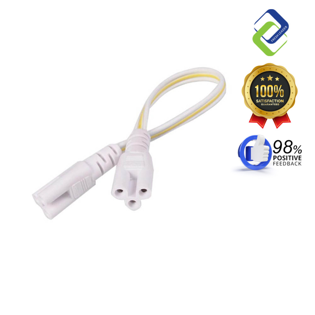 Durable 3 Pin LED Tube Wire, 20cm Double-End Connector T4 T5 T8