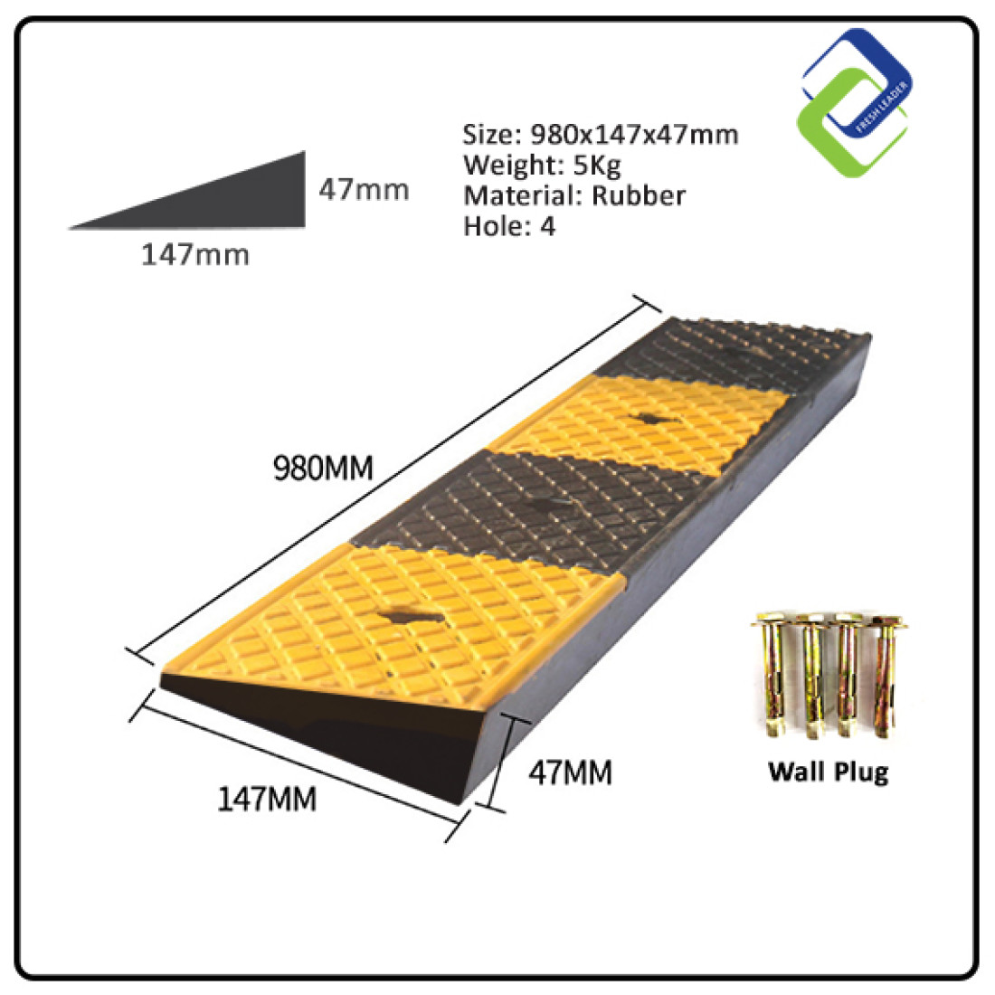 Buy Premium Rubber Road Curb Ramp - 47mm Height | 980mm Length ...