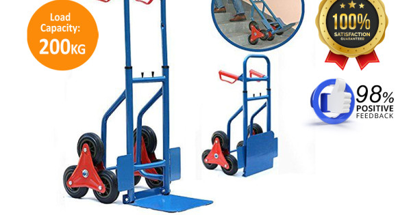 Heavy Duty Stair Climbing Hand Trolley: 3 Wheel Foldable Design ...